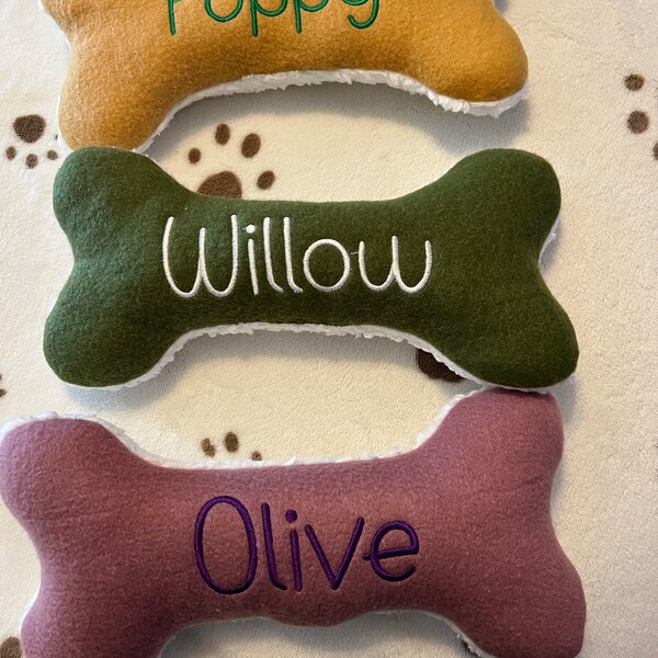 Personalized Dog Toy Bone With Squeaker, Custom Puppy Gift, Plush Dogs ...