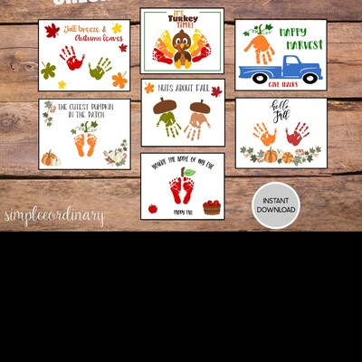 Nuts About Fall Handprint Crafts Printable Footprint Art Daycare ...