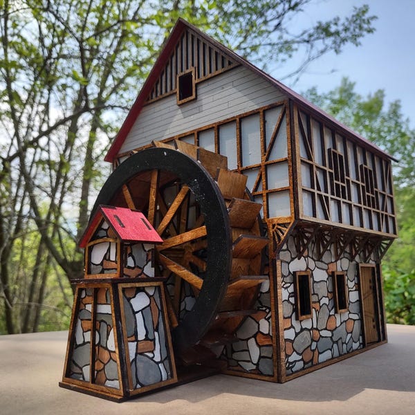 Digital Download SVG- Laser Cut Water Wheel Waterwheel Grain Mill ...