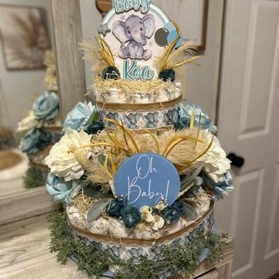 Baby Elephant Cake Topper Baby Shower Cake Topper Elephant Baby Shower ...