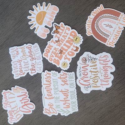 Boho Inspirational Quotes Svg Png Bundle, Printable Stickers ...