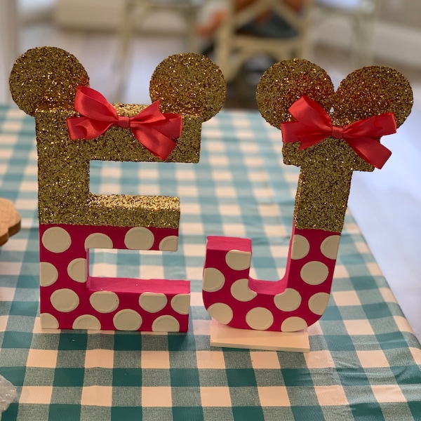 Minnie Mouse Inspired Photo Prop, 8" Paper Mache Letters, Minnie Mouse ...