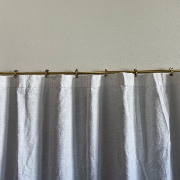 2 Vintage 16" to 24" Extendable French Paris Brass Cafe Rods + 4 Fixing ...