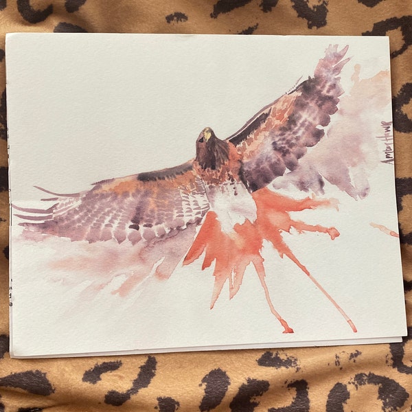 Red Tailed Hawk Watercolor Print - Etsy