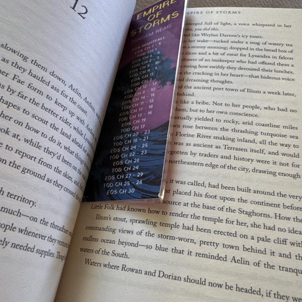 ONE Throne of Glass Tandem Read Bookmark - Double Sided - TOG Book Mark ...