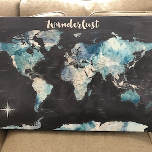 World Map, Muted Tones, Large World Map, Map With Cities, City Labels ...