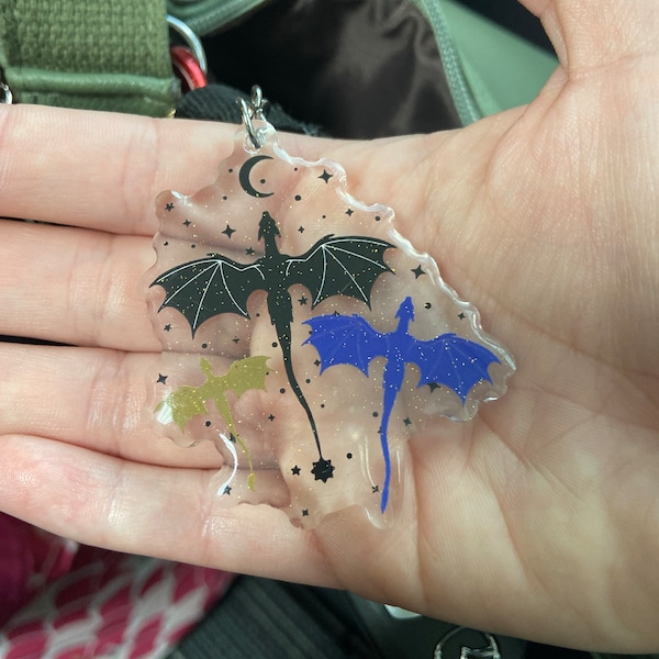 Dragons Trio Tairn, Sgaeyl and Andarna Fourth Wing Inspired Glitter ...