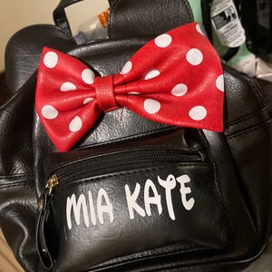 Personalized Minnie Mouse Backpack Cute Custom Headband Polka Dot Bow ...