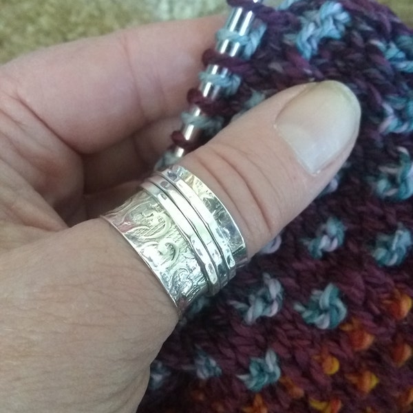 Spinner Ring, Worry Ring, Sterling Silver Ring for Women, Boho Chunky ...