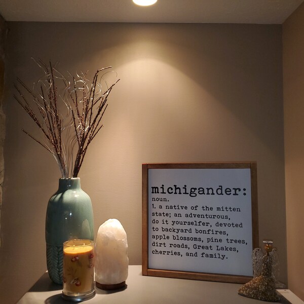 Michigan Wood Sign | Hand Painted Framed Sign | Definition of a ...