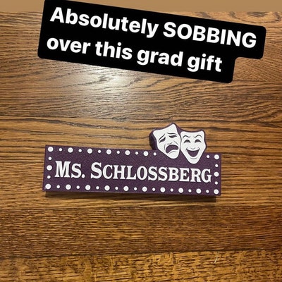 Drama Teacher Name Sign Custom Made 3D Printed Teacher Sign Musical ...