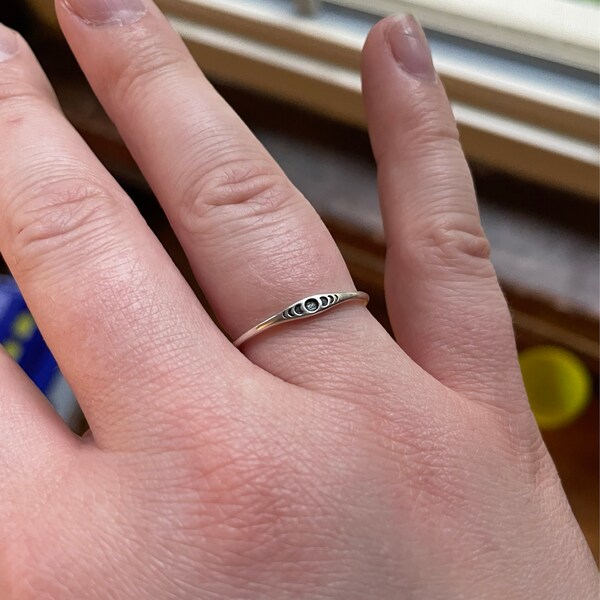 Silver Moon Phase Ring,tiny Moon Ring,half Moon Ring,silver Moon Ring,midi Jewelry - Etsy