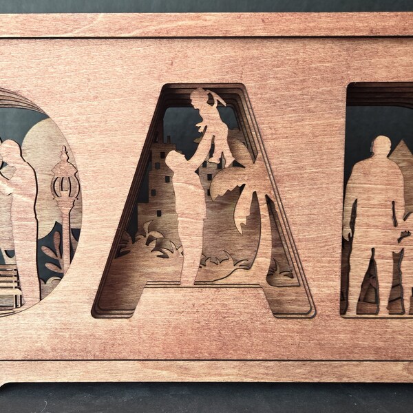 Multilayer Standing Dad and Daughter 3D Happy Father’s Day Gift for Dad ...