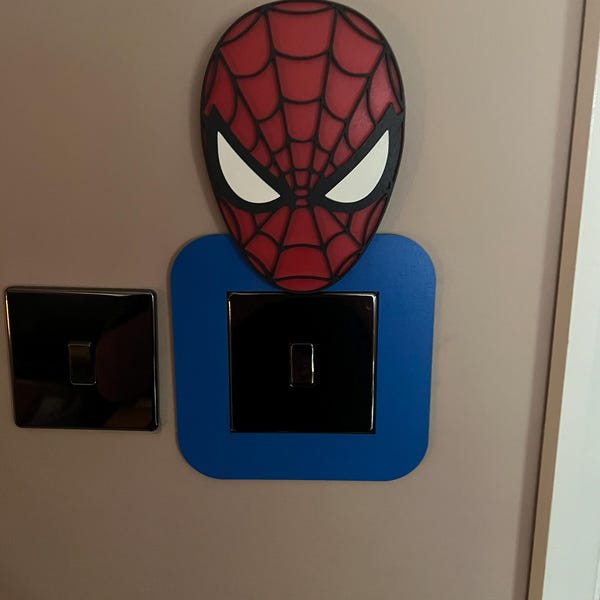 Wooden Spider-man Light Switch Surround - Boys / Girls Bedroom Decor ...