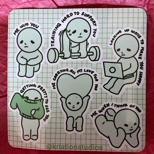 Smiski Love Sticker Sheet | Weatherproof Vinyl Stickers - Etsy