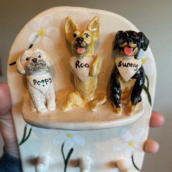 Personalized Key Holder With Custom Pet Figurine Entryway Decor ...
