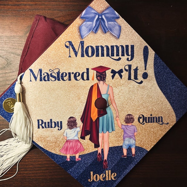 Custom Mommy Mastered It Graduation Cap Topper, Personalized Cap ...
