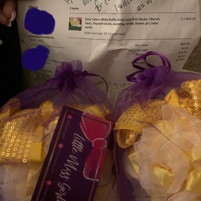 Girls Pink White Ruffle Satin Lace Trim Socks, Church, Party, Pageant ...