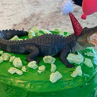 Alligator Cake Topper, Crocodile Cake Cake Topper, Birthday Party Cake ...