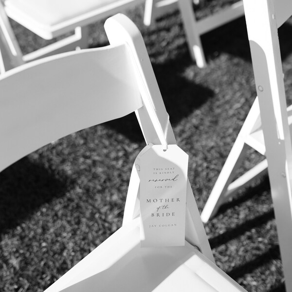 Wedding Seating Tag Reserved Seating Template Modern Simple Printable ...