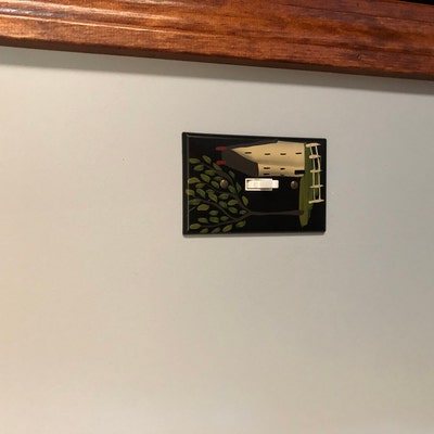 Light Switch Plate Covers Primitive Black With Saltbox and Colonials ...