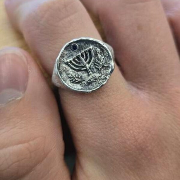 Jewish Ancient Hebrew Bible Silver Signet Ring, Israeli Antique Style ...