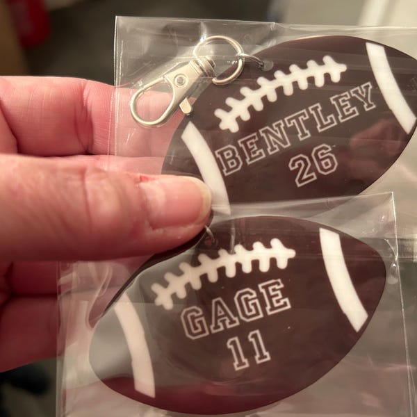 Football Key Chains / Bag Tags / Football Team Gifts - Etsy
