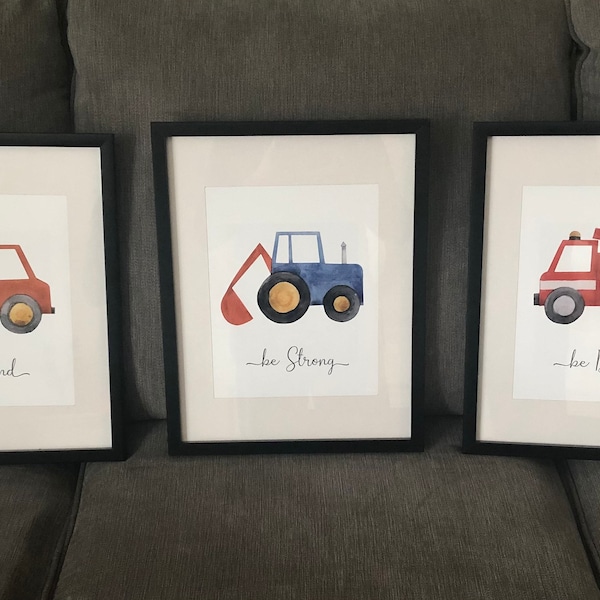 Personalised Cars and Vehicles Boys Room Prints, Nursery Art, Boys ...