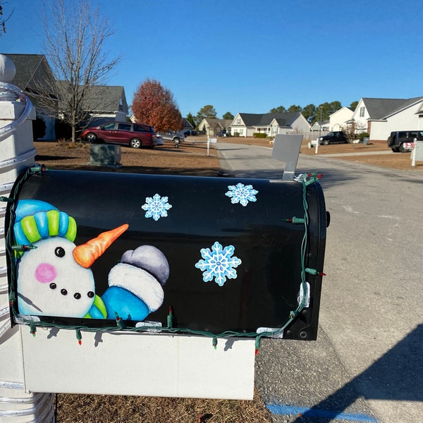 Mailbox Magnet Partial Cover Winter Snowman & Snowflakes for Mail Box ... Mailbox Magnet Partial Cover Winter Snowman & Snowflakes for Mail Box ...