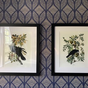 Audubon Crow and Raven Birds Print Set of 2 Beautiful Antique Vintage ...