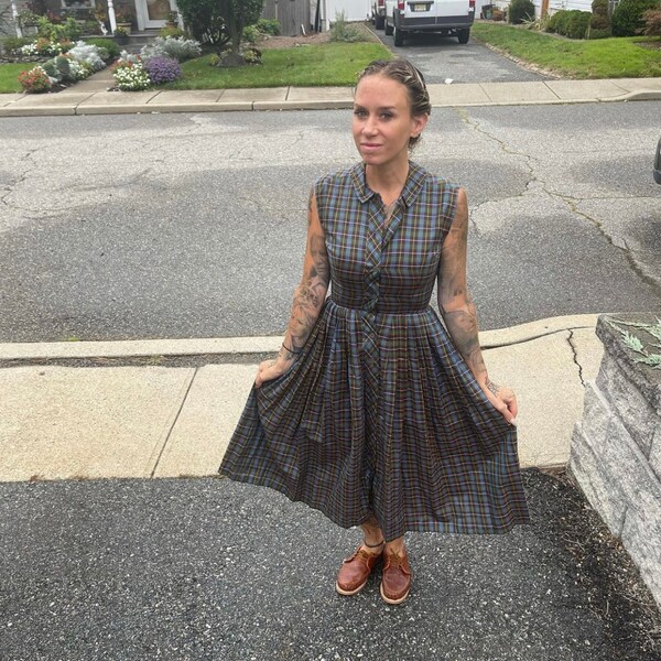 Late 40s PEGGY PAGE Dress in White With Blue POLKA Dot Print 1940s Art ...