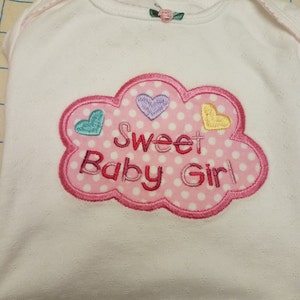 Baby Girl Machine Embroidery Applique Design, Cute Baby Embroidery ...