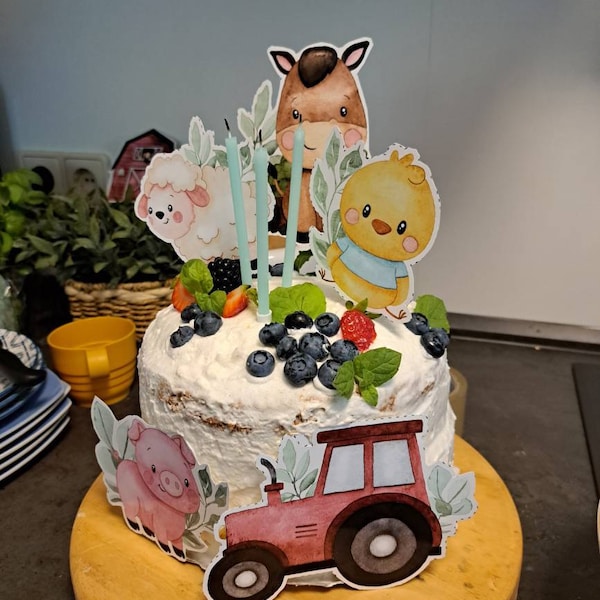 Farm Centerpieces, Farm Party Table Decor, Farm Birthday Cake Topper ...