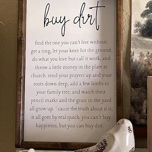 Buy Dirt Framed Sign Song Lyric Sign Country Song Farmhouse Decor Wall ...