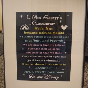 Teacher Gift, Disney Classroom Poster, Teacher Gifts, Teacher Thank You ...