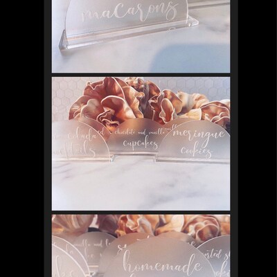 Wedding Food Table Signs Boho Classy Translucent, Frosted Acrylic - Etsy