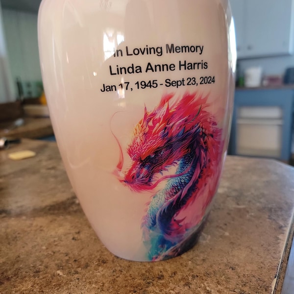 Majestic Mountain Moonlight Cremation Urn, Blue Memorial for Human ...