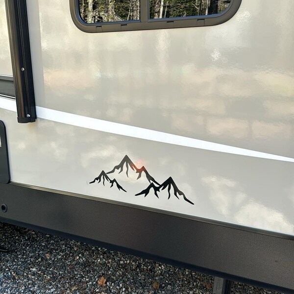 Mountain Range Decal - Multiple Colors and Sizes Available - Car Decal ...