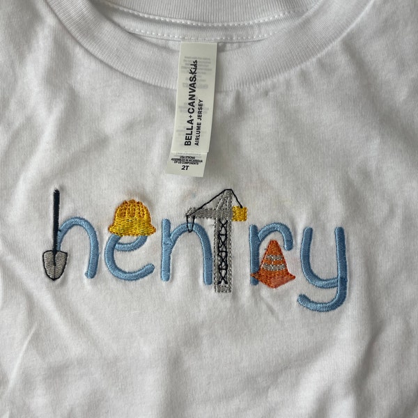 Construction Monogram Font Machine Embroidery Design Excavator Crane ...