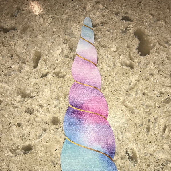 Watercolor Unicorn Horns Clipart, Rainbow Glitter Graphics (digital ...