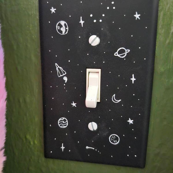 Space Doodle Light Switch/outlet Cover - Etsy