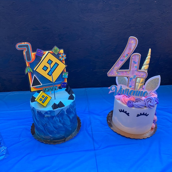 Geometry Dash Toys, 3D Printed Cubes, Geometry Dash Icons, Cake Toppers ...