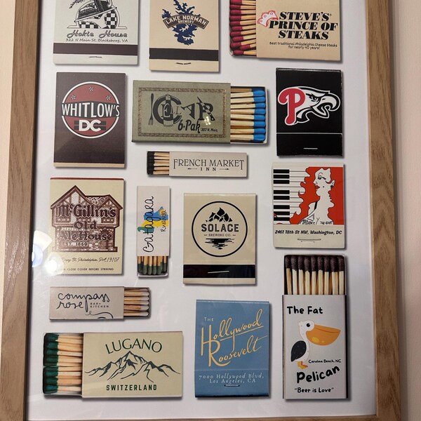 VINTAGE MATCHBOOK PRINT, Trendy Matches Poster, Retro Matchbox Wall Art ...
