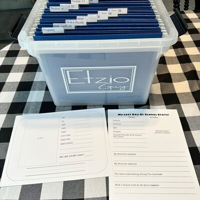 Kids File Box , Memory Box , Milestone Tote , School Organization ...