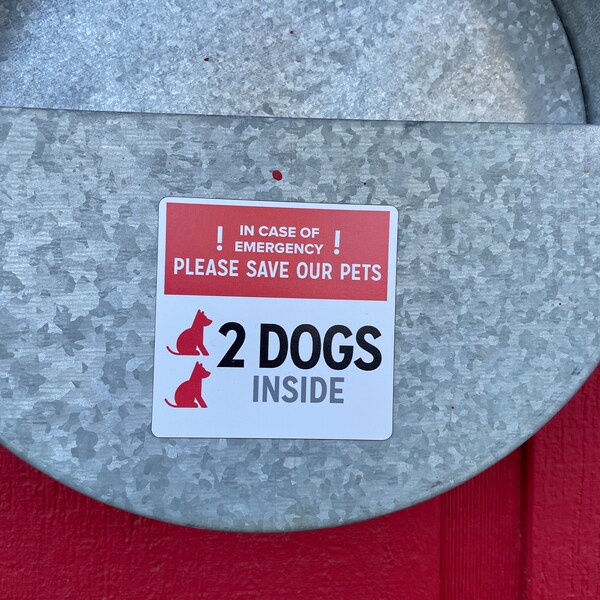 Pet Inside Emergency Sticker With Names, Emergency Pet Sticker, Pet ...
