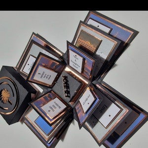 Navy Blue & Silver Exploding Wedding Invitation Boxes Luxury - Etsy