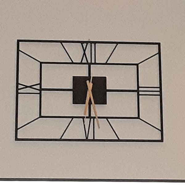 Rectangle Wall Clock, Oversized Silent Metal Wall Clock, Mantel Clock ...