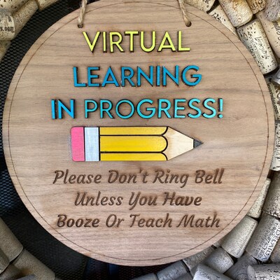 Virtual Learning in Progress Door Sign Homeschool Decor Door - Etsy