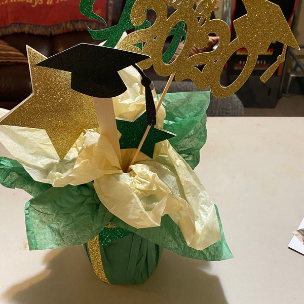 12 Glitter Graduation Cap Cut Outs / Die Cuts / Graduation Party Decor ...