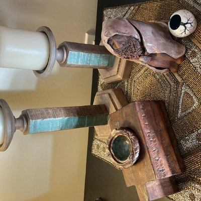 Modern Boho Farmhouse Vintage and Antique Style Hand-carved Kitchen ...